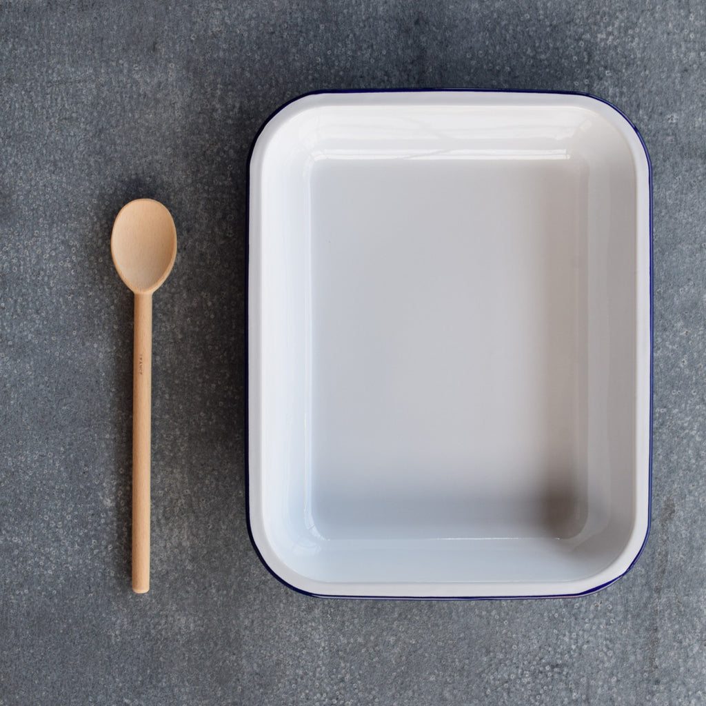 Falcon enamel wash basin, white with blue rim - Odgers and McClelland ...