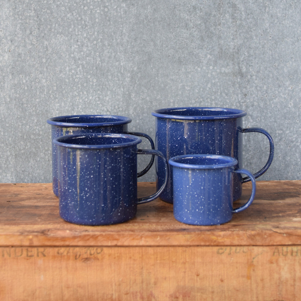 Falcon enamel mug, blue speckle - Odgers and McClelland Exchange Stores